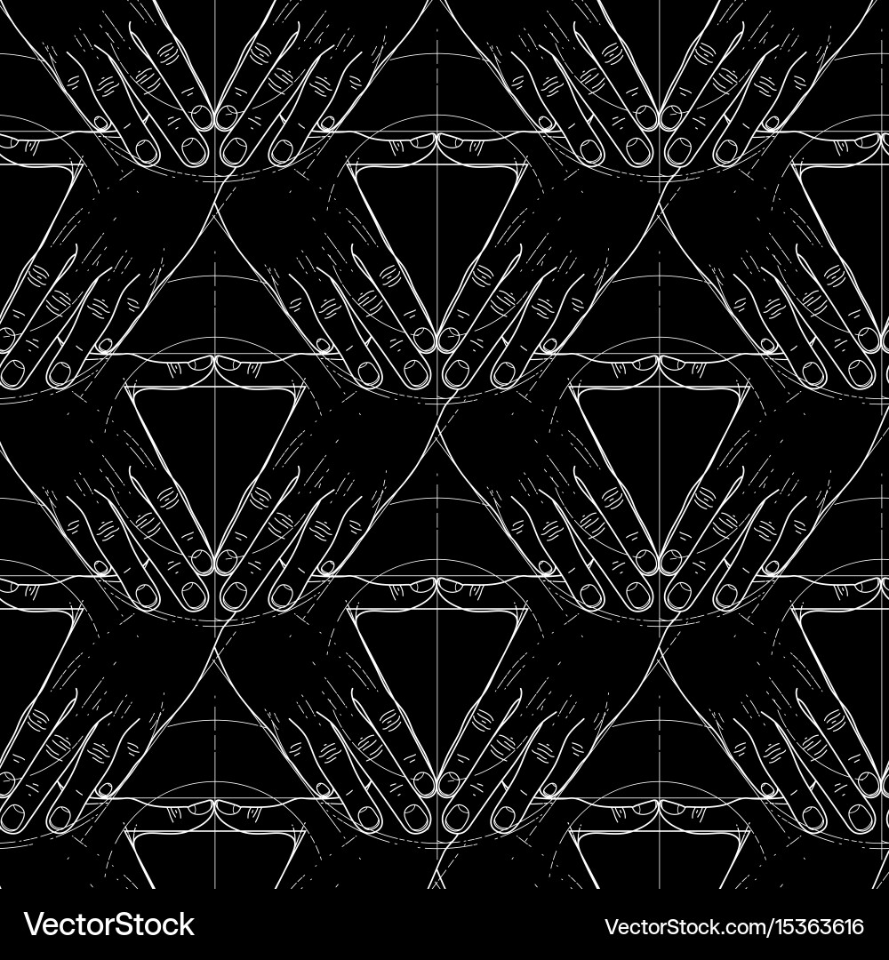 Graphic hands in the shape of triangle Royalty Free Vector