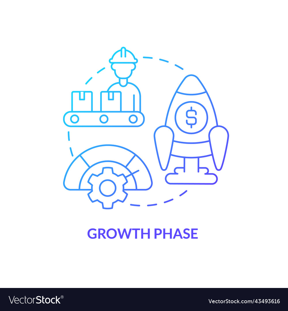 Growth phase blue gradient concept icon Royalty Free Vector Growth phase blue gradient concept icon Royalty Free Vector