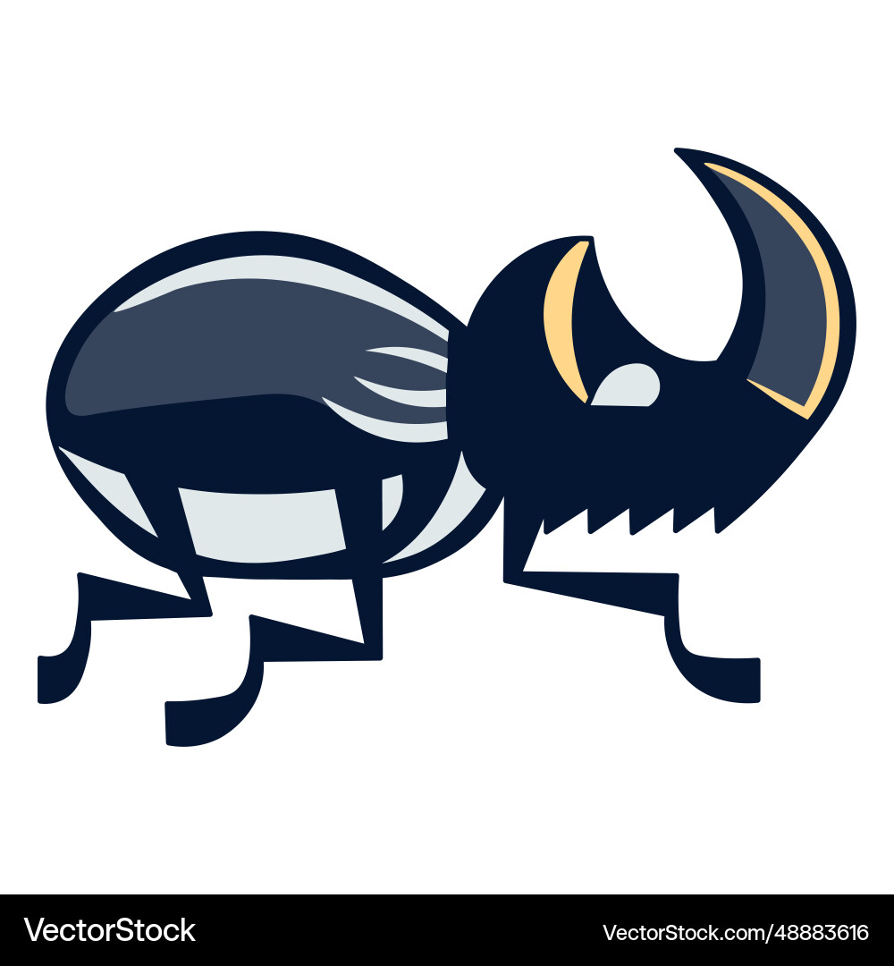 Horn beetle flat Royalty Free Vector Image - VectorStock