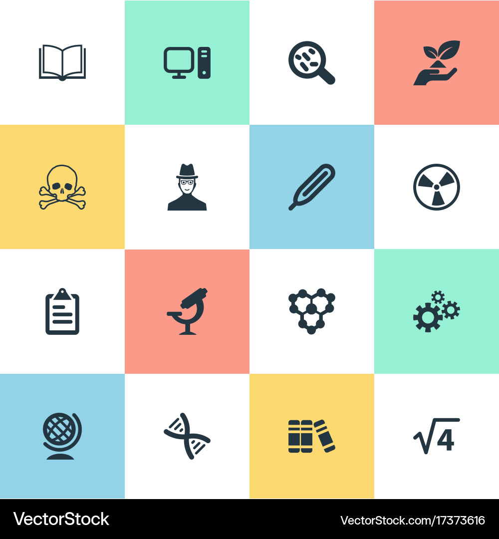 Set of simple science icons Royalty Free Vector Image
