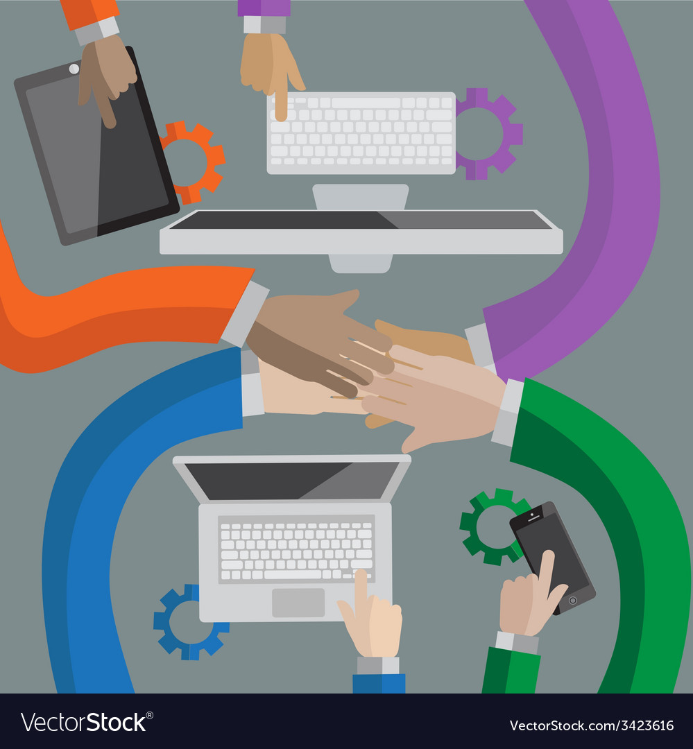 Teamwork small Royalty Free Vector Image - VectorStock