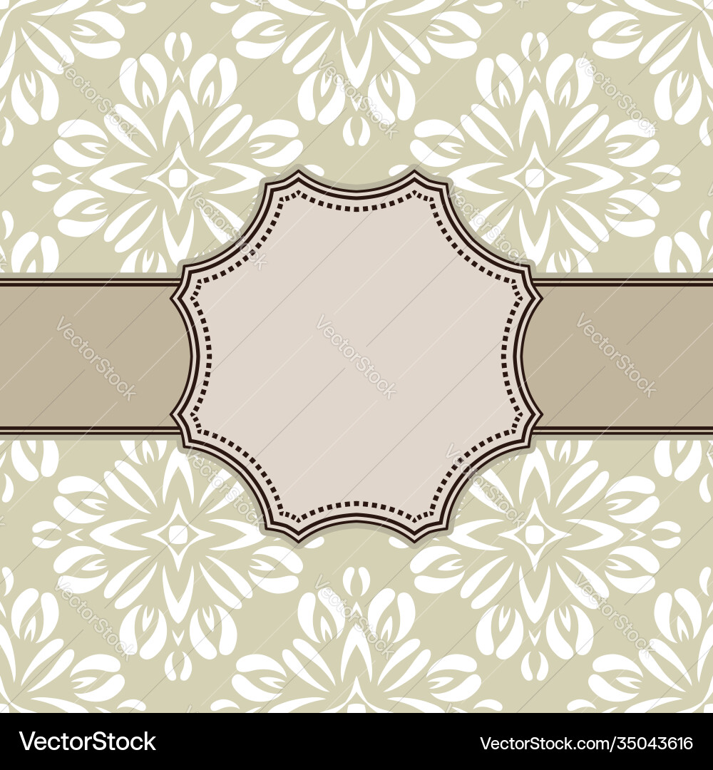 Vintage abstract flower frame with text place Vector Image