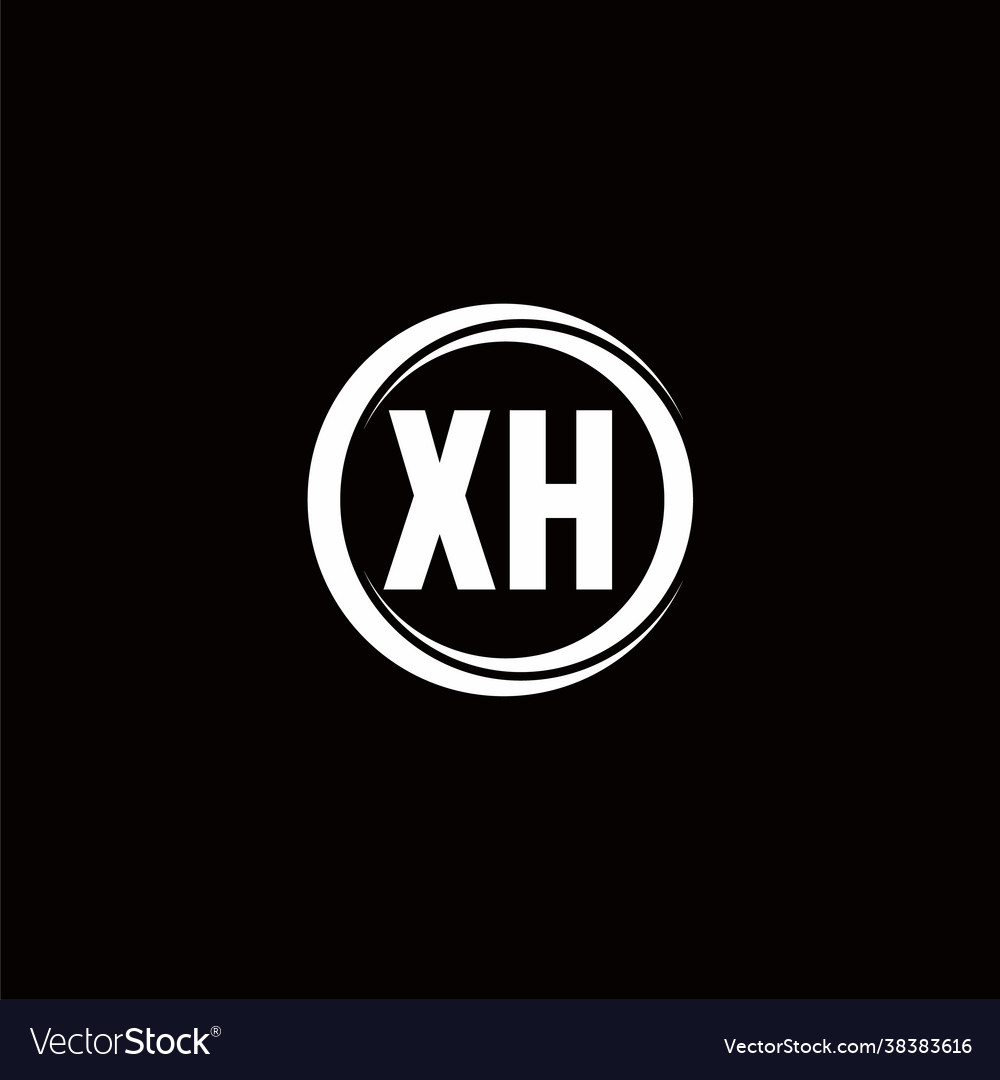 Xh logo initial letter monogram with circle slice Vector Image