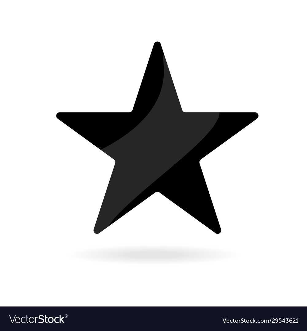 A black star prototype with smooth shadow angles Vector Image