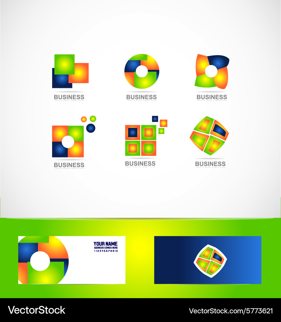 Business company logo set icon Royalty Free Vector Image