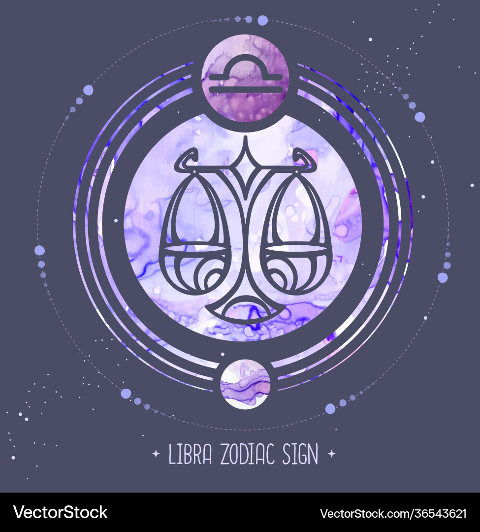 Card with astrology libra zodiac sign Royalty Free Vector
