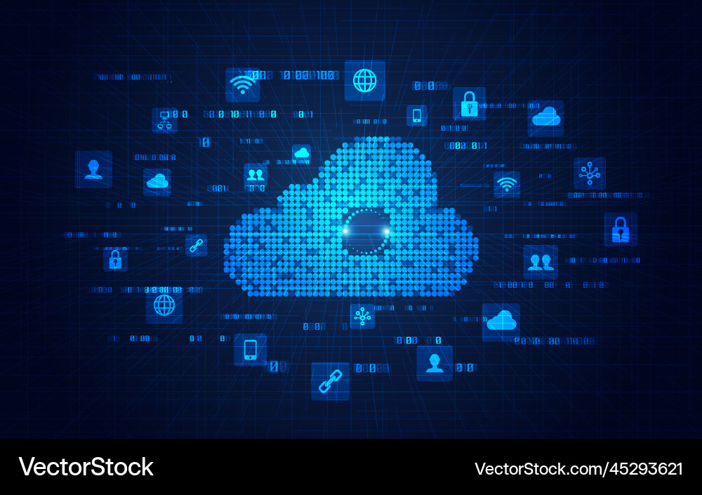 Concept of cloud computing graphic of futuristic Vector Image