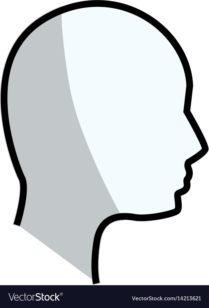 Contour human head man Royalty Free Vector Image