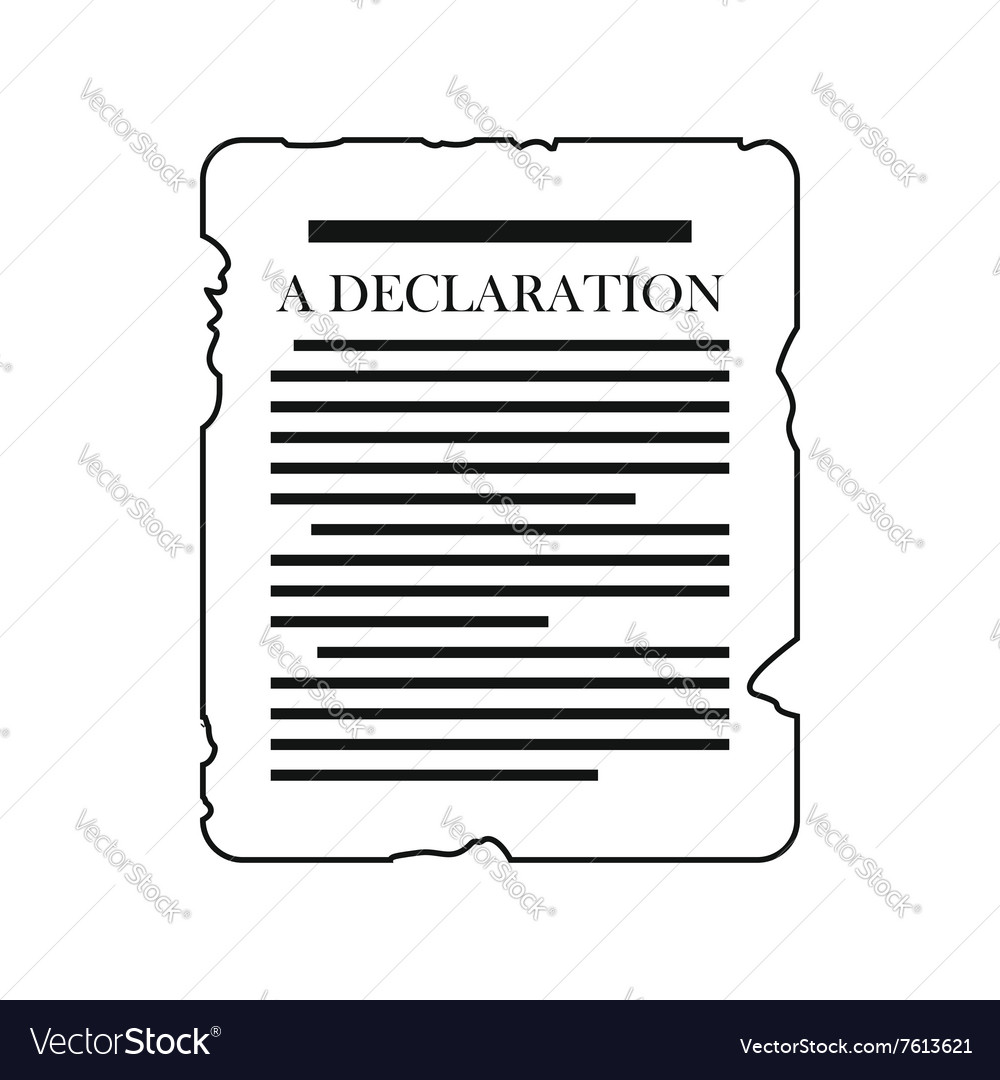 Declaration black icon Royalty Free Vector Image