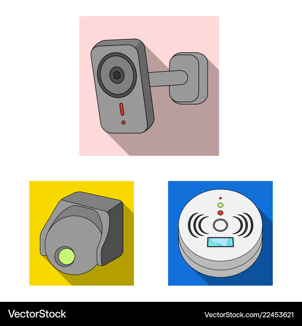 Design of cctv and camera sign collection Vector Image