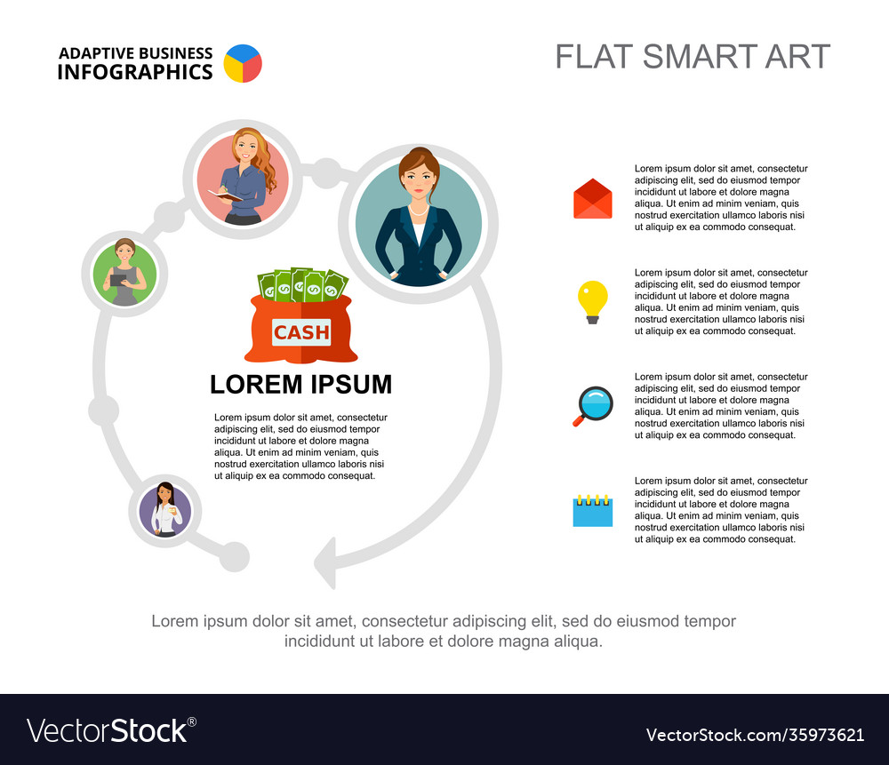 Four financial options process chart template Vector Image