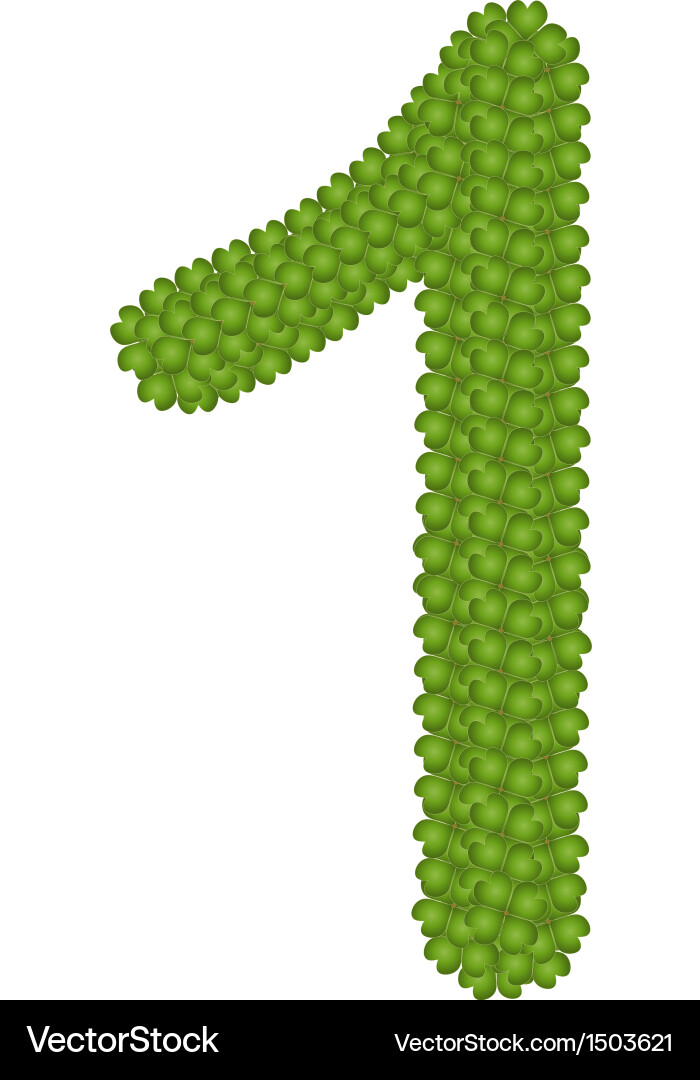Four leaf clover of alphabet numbers 1 Royalty Free Vector