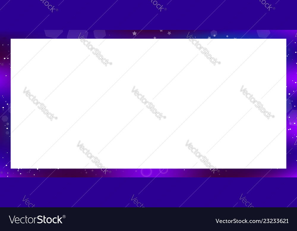 Galaxy rectangle border on white background Vector Image