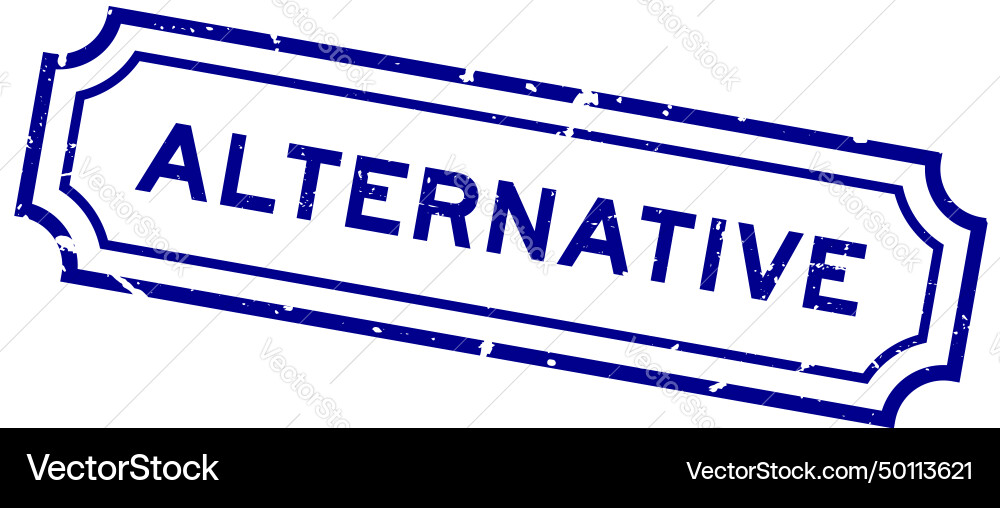 Grunge blue alternative word rubber seal stamp Vector Image