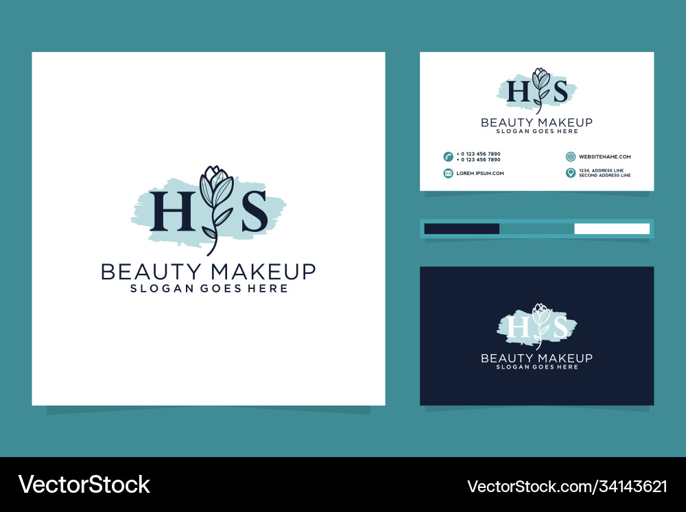 Initial hs feminine logo collections and business Vector Image