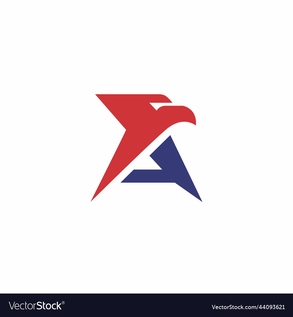 Letter a eagle logo design head Royalty Free Vector Image