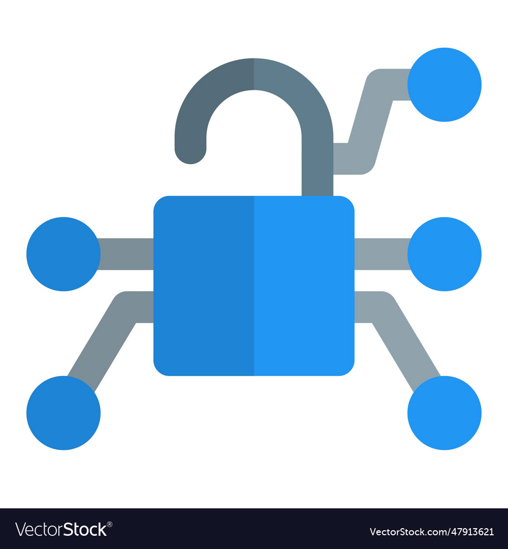 Lock with encryption for maximum security Vector Image