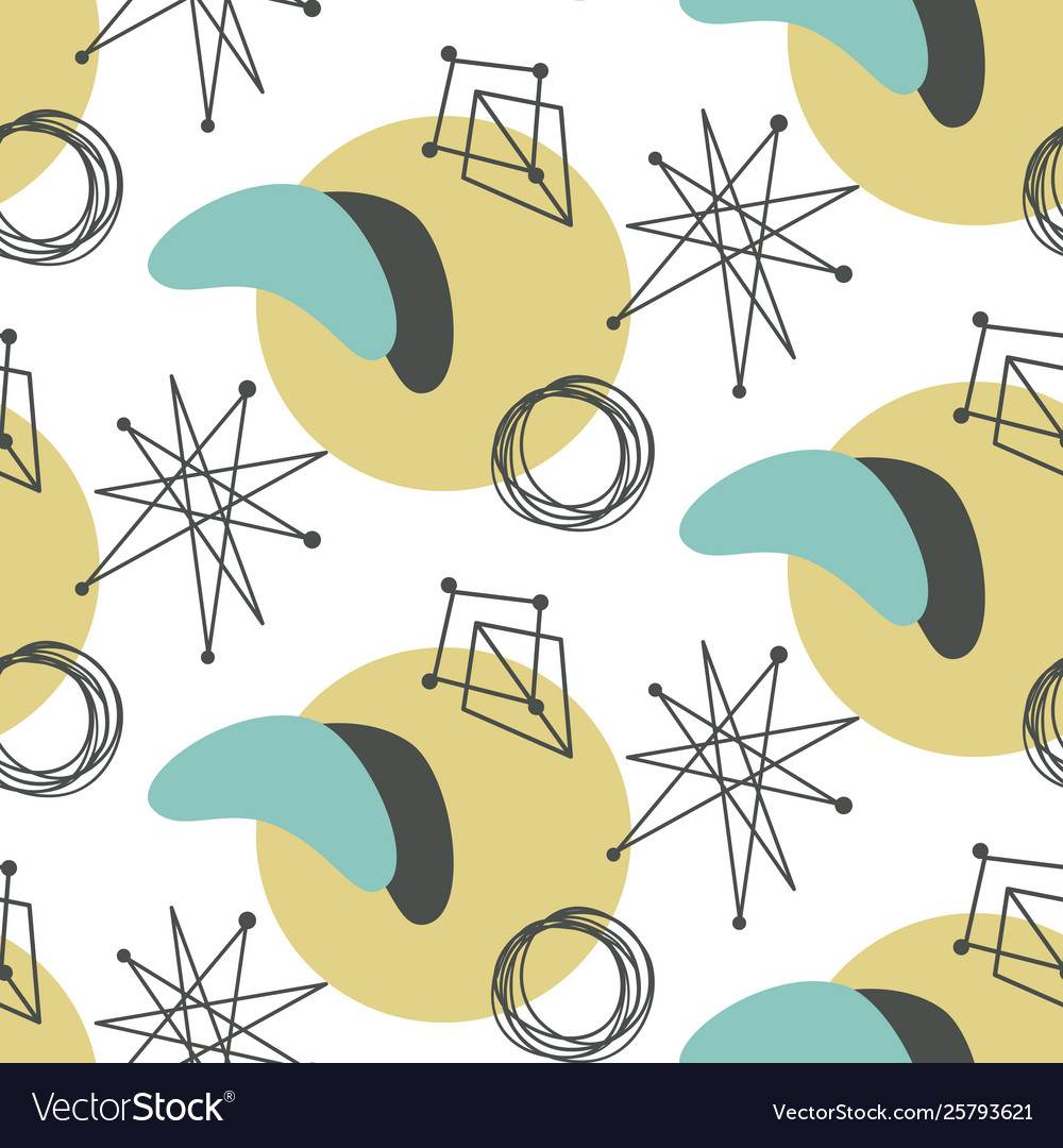 Mid century modern seamless pattern Royalty Free Vector