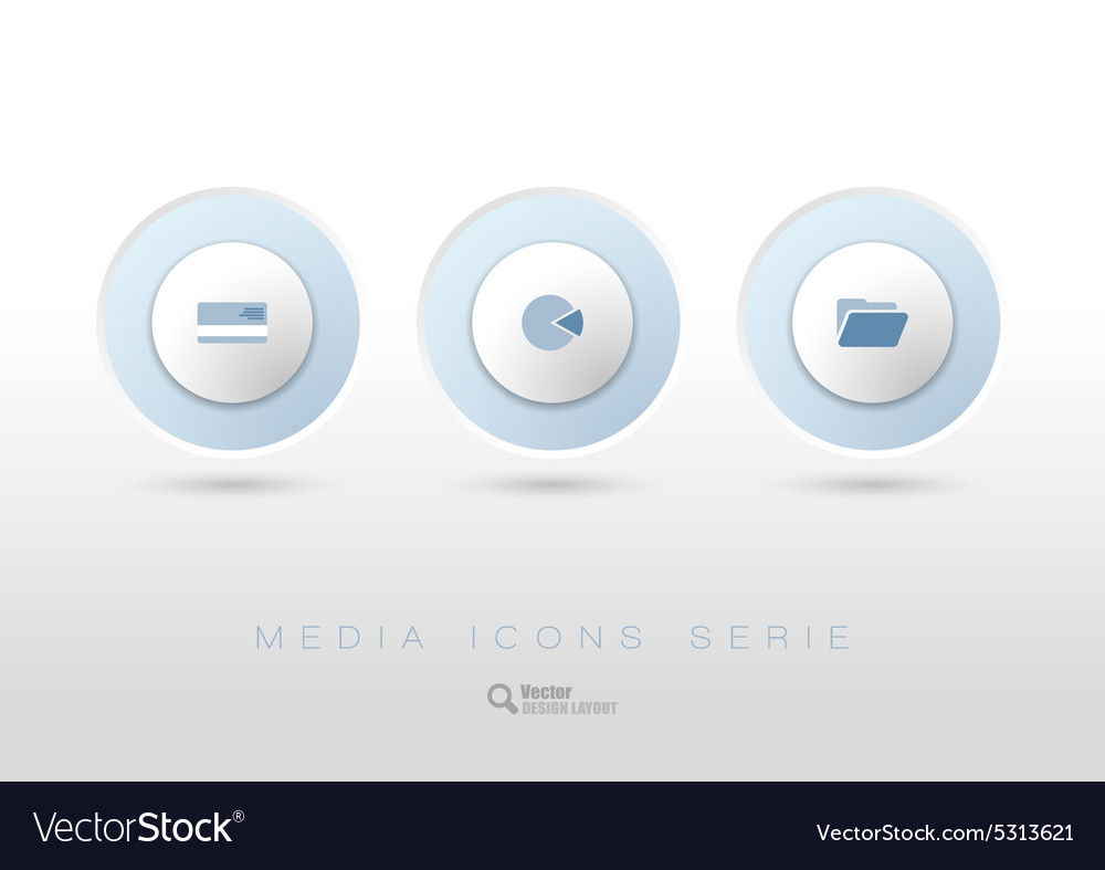 Rounded buttons with business icons and symbols Vector Image