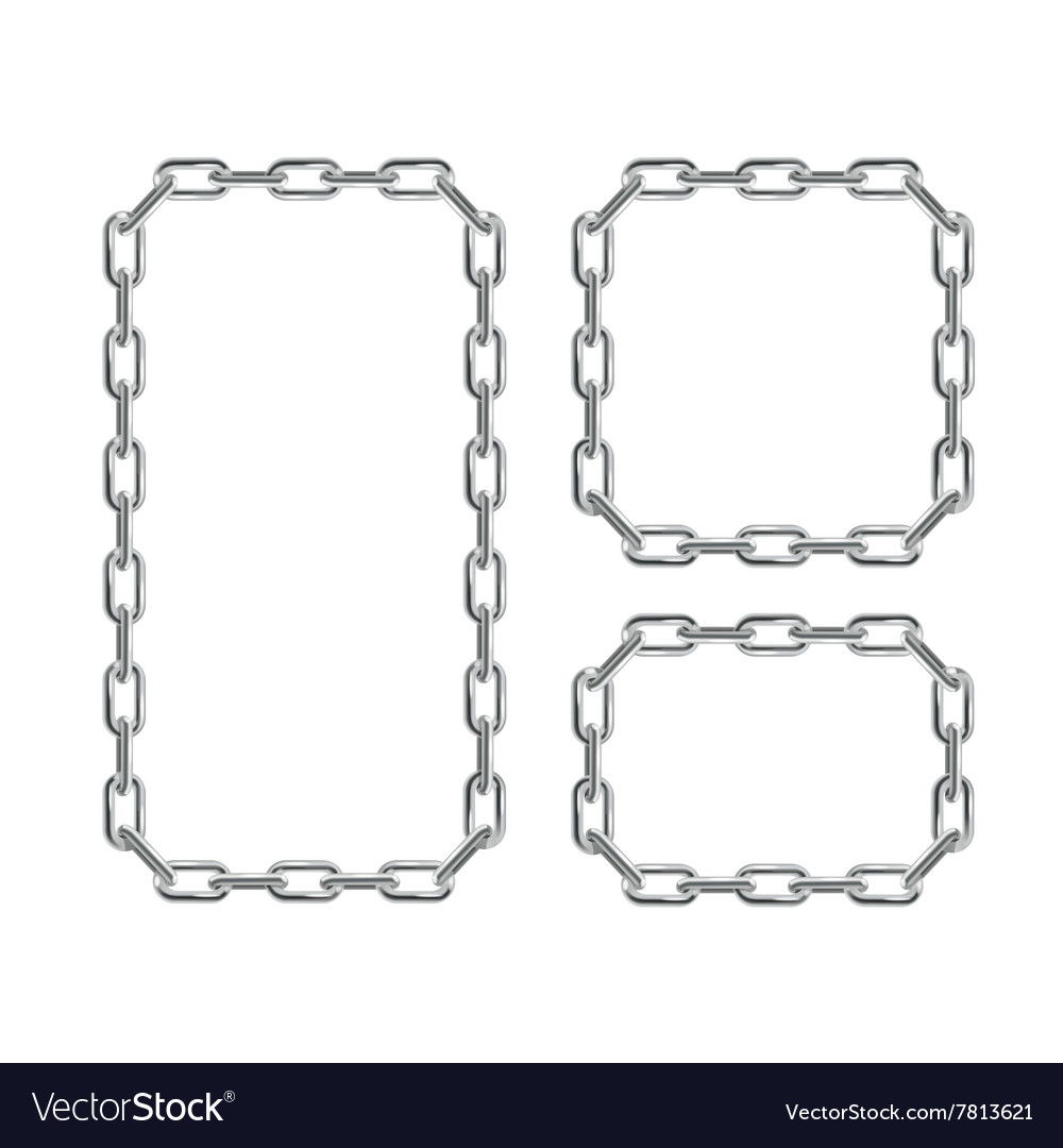 Silver chain frames Royalty Free Vector Image - VectorStock