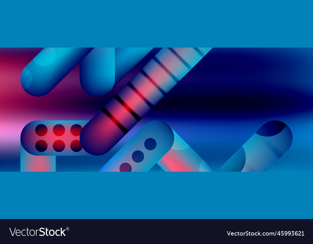Techno round shapes lines abstract background Vector Image