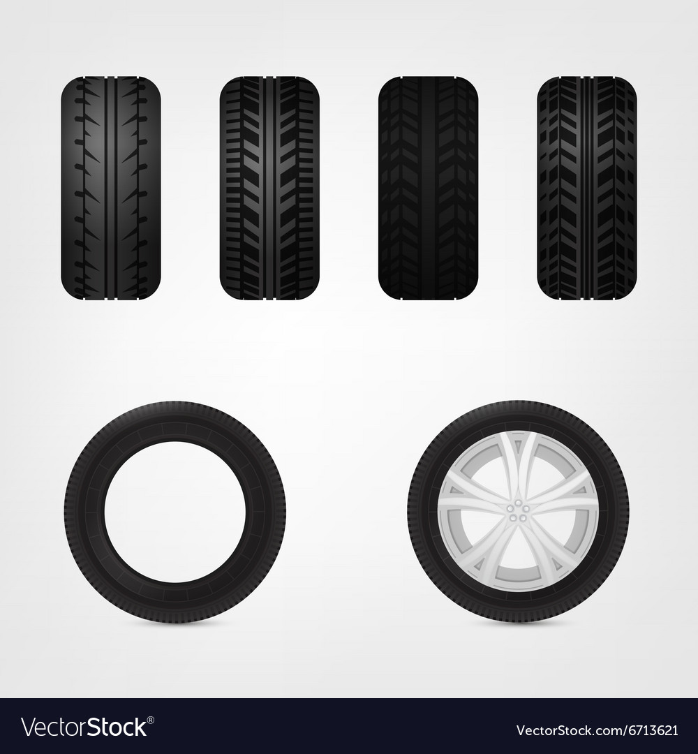 Tires collection Royalty Free Vector Image - VectorStock