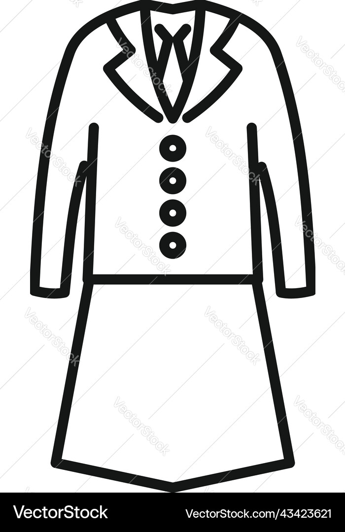 Uniform icon outline suit fashion Royalty Free Vector Image
