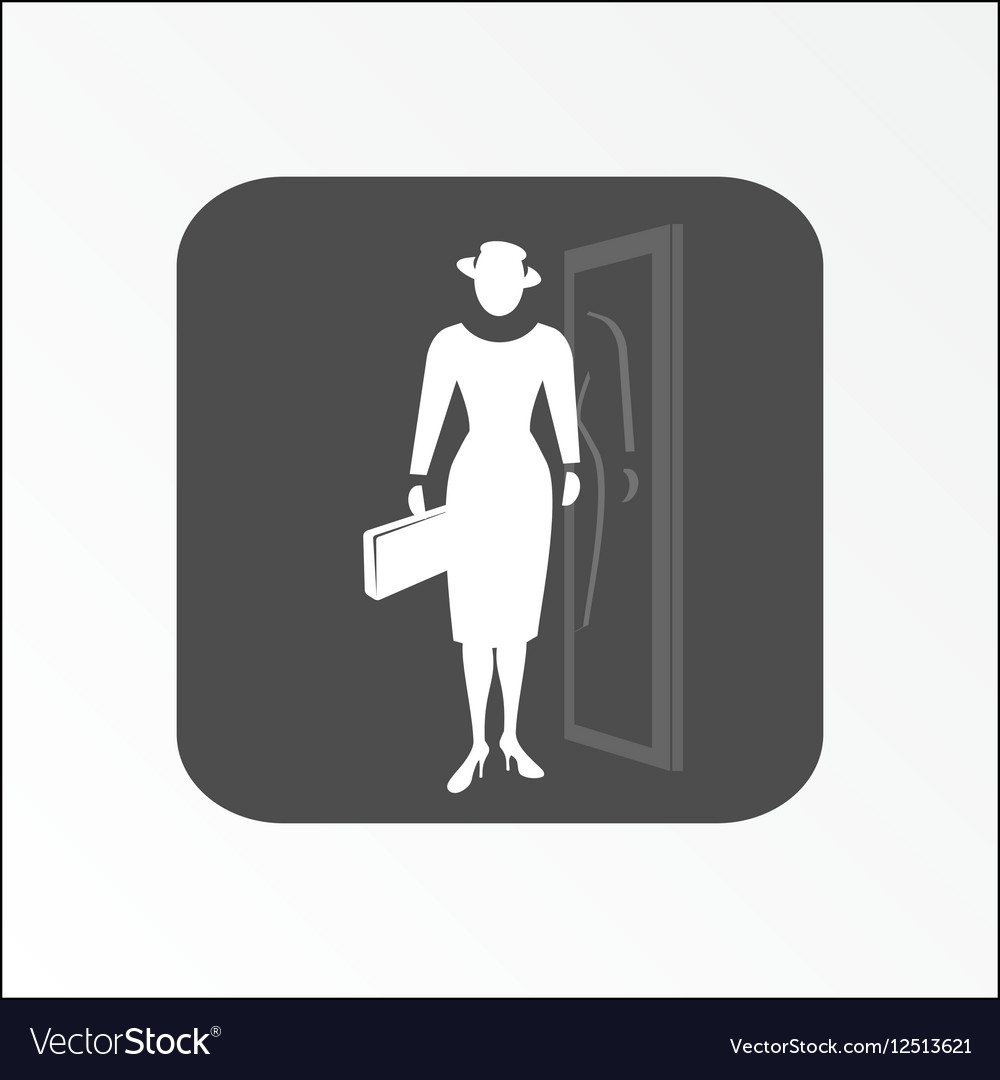 White silhouette on gray rounded rectangular sign Vector Image