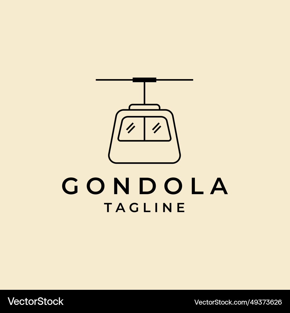 Cable car gondola line art simple icon design Vector Image