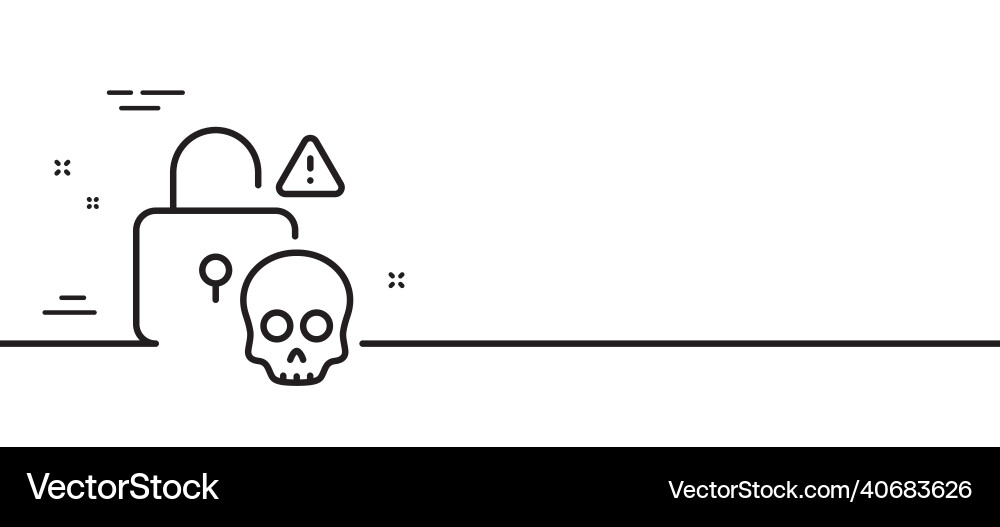 Cyber attack line icon ransomware threat sign Vector Image