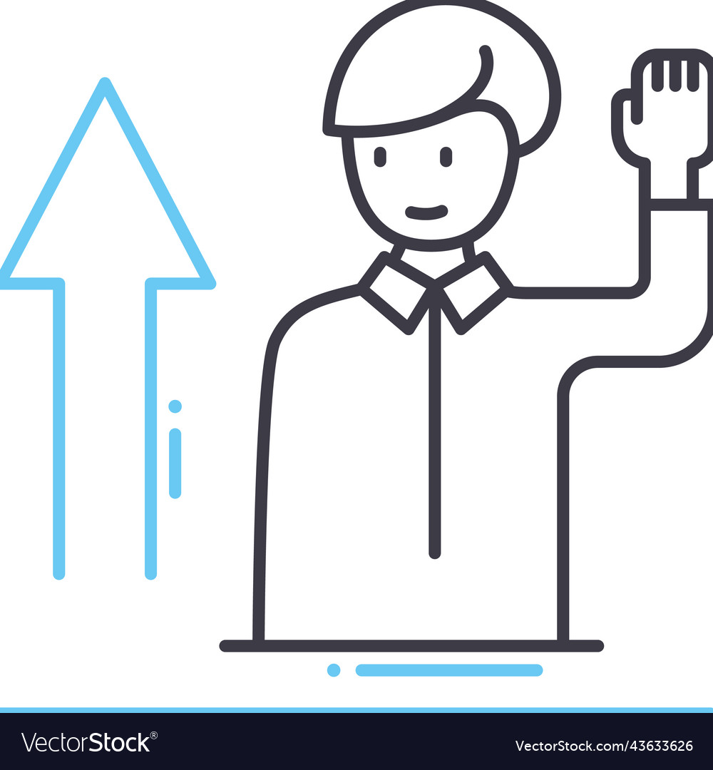 Employee Development Line Icon Outline Symbol Vector Image