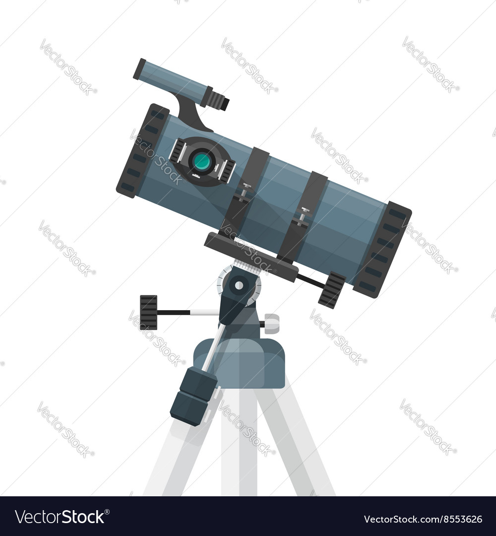 Flat reflecting telescope Royalty Free Vector Image
