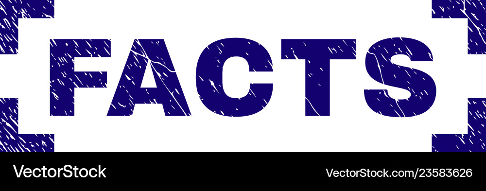 Grunge textured facts stamp seal between corners Vector Image