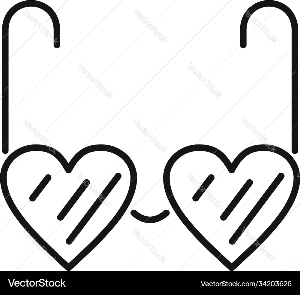 Heart eyeglasses icon outline style Royalty Free Vector