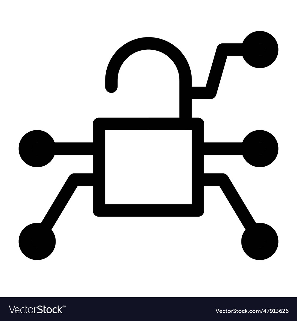 Lock with encryption for maximum security Vector Image