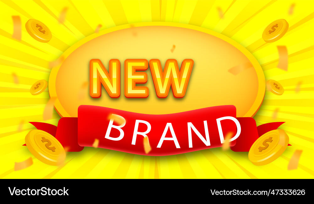 New brand label with red tape Royalty Free Vector Image