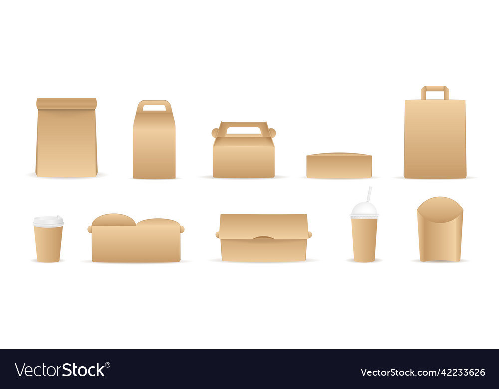 Paper packaging set Royalty Free Vector Image - VectorStock