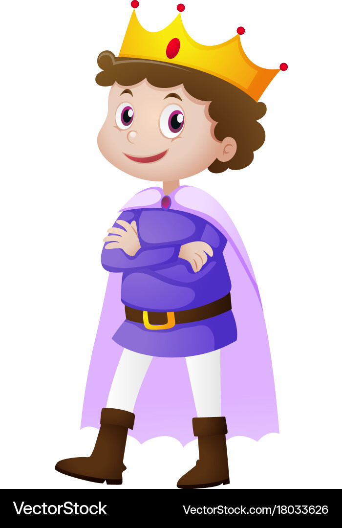 Prince in blue costume Royalty Free Vector Image
