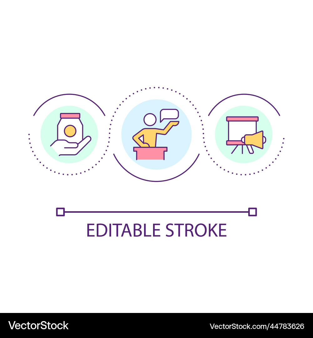 Promote company at conferences loop concept icon Vector Image