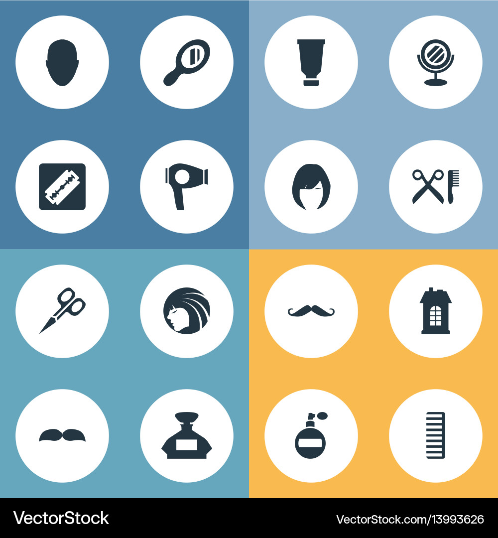 Set of simple barber icons Royalty Free Vector Image