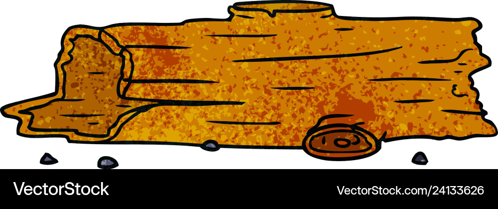 Textured cartoon doodle of a tree log Royalty Free Vector