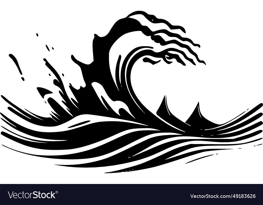 Waves - minimalist and simple silhouette Vector Image