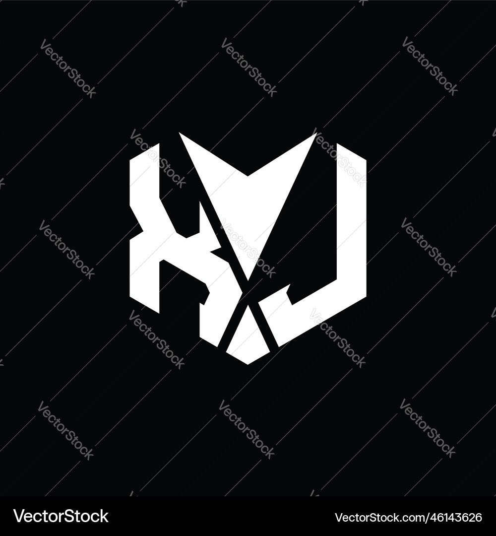 Xj logo monogram abstract hexagon images design Vector Image