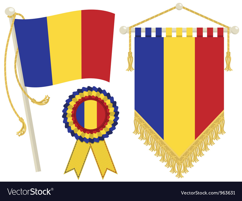 Chad flags Royalty Free Vector Image - VectorStock