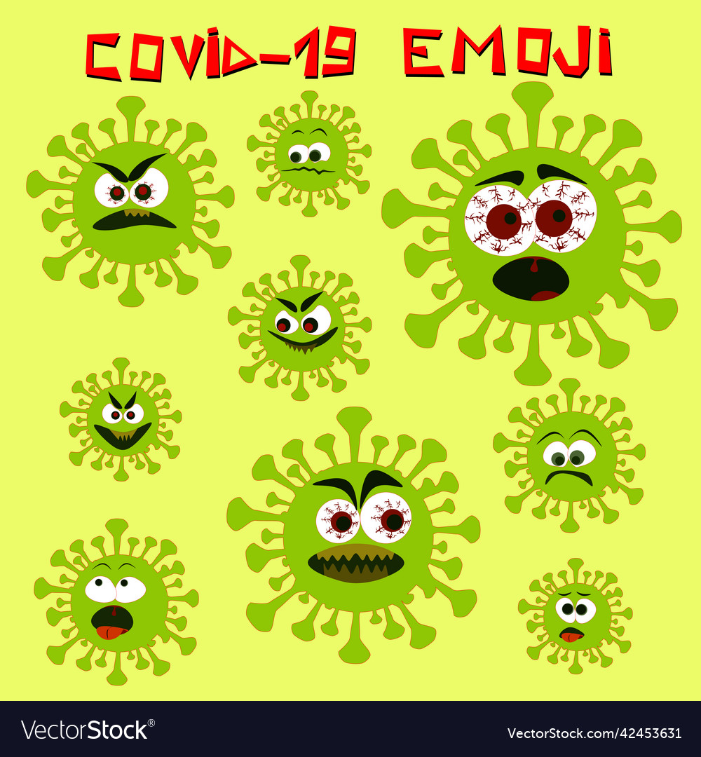 Covid19 coronavirus emojis set different Vector Image