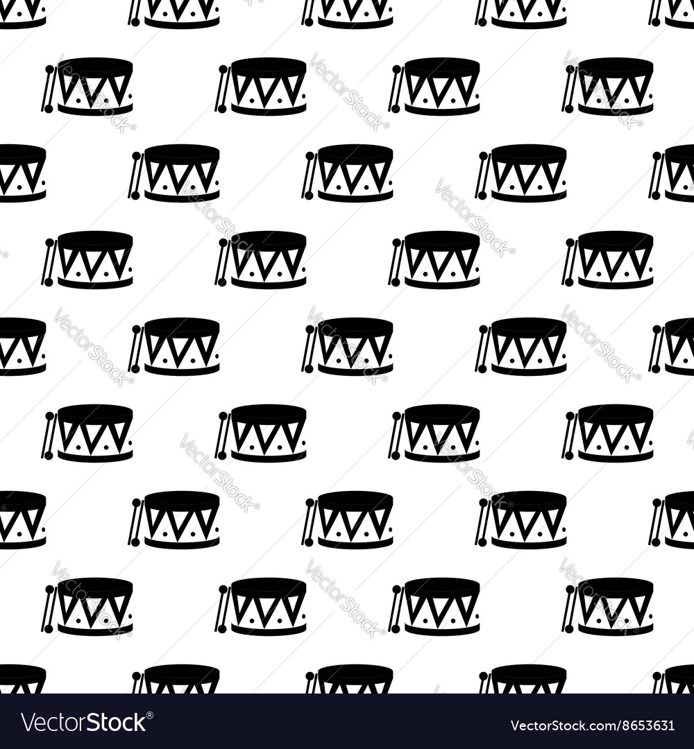 Drum pattern seamless Royalty Free Vector Image