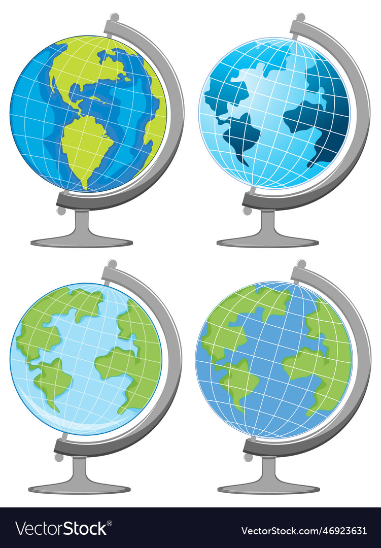 Earth globe planets collection Royalty Free Vector Image Earth globe planets collection Royalty Free Vector Image