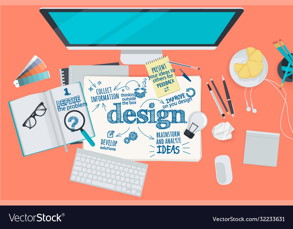 Flat design concept for process Royalty Free Vector Image