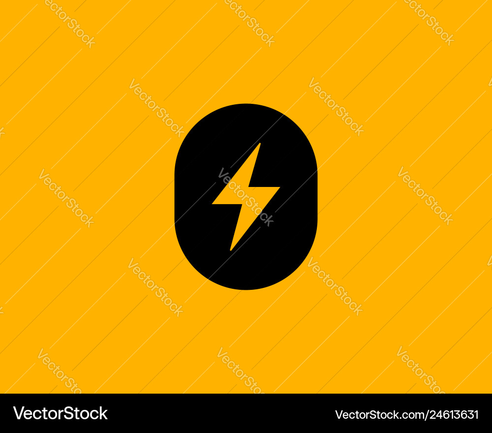 Letter o number 0 lightning logo icon design Vector Image