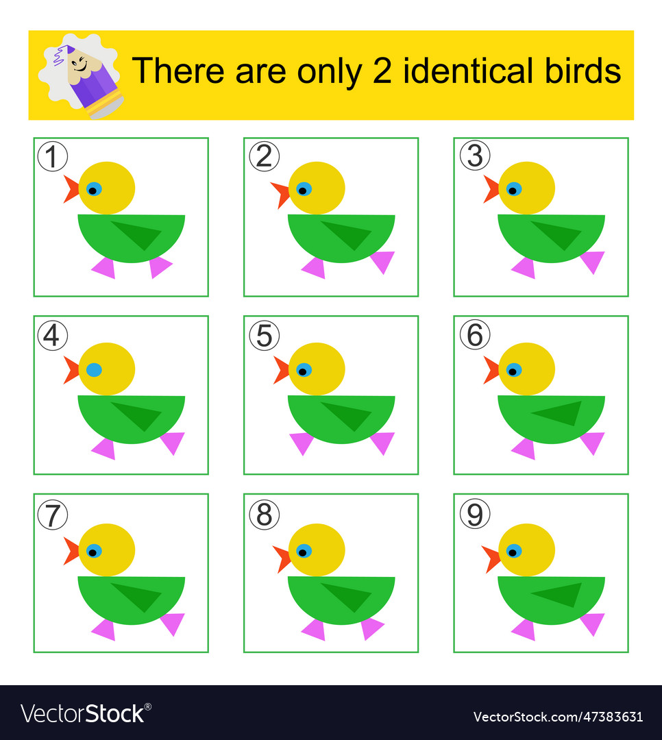 Logic game for children task the development Vector Image